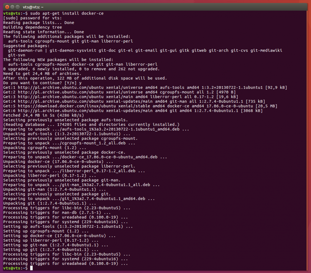 Installation of Docker CE on Ubuntu 16.04 - VTS Software | Blog